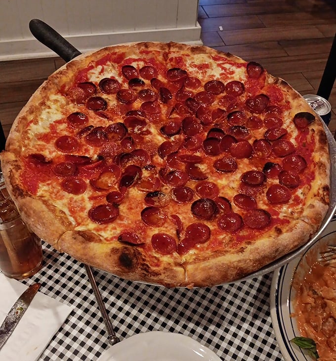 This pepperoni pizza doesn't need a filter—just your immediate attention. The perfect ratio of cheese to sauce to those gloriously curled pepperoni cups.