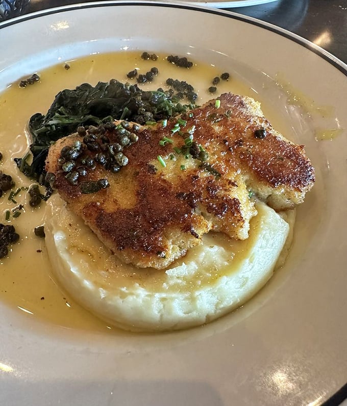 Golden-crusted fish with a sauce that whispers sweet nothings to your taste buds.