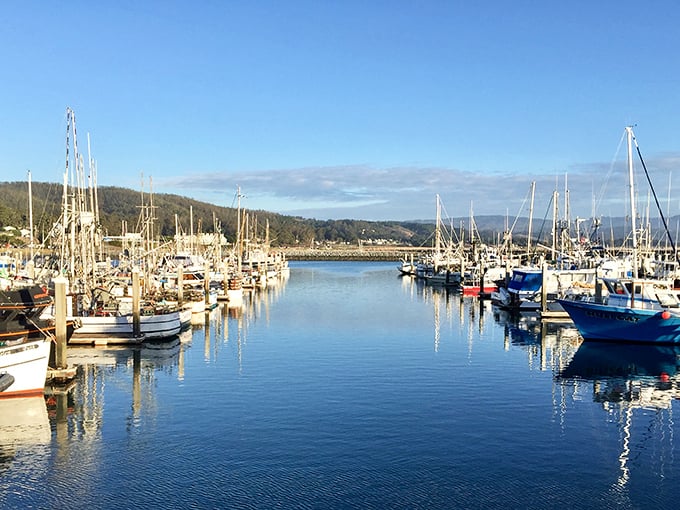 Blue heaven: The aptly named Fish 'n Frites brings a splash of coastal color to Half Moon Bay, where even the buildings dress for a day at the beach.