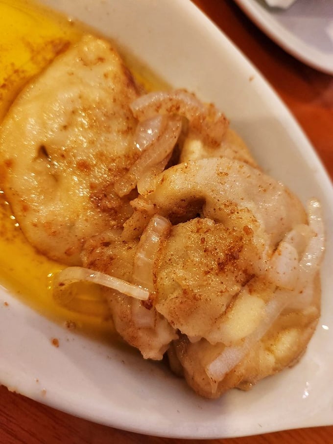 These aren't just potato pierogies—they're little pillows of comfort swimming in butter and onions. Grandmothers across Pennsylvania would give their nod of approval.