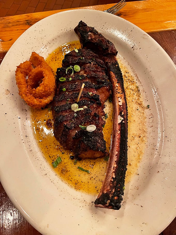 This prime ribeye, with its perfect char and juicy interior, might just make you propose to your server.