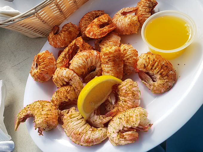 These aren't your average shrimp—they're rock stars of the sea. Perfectly fried, generously portioned, and begging for a squeeze of that lemon.