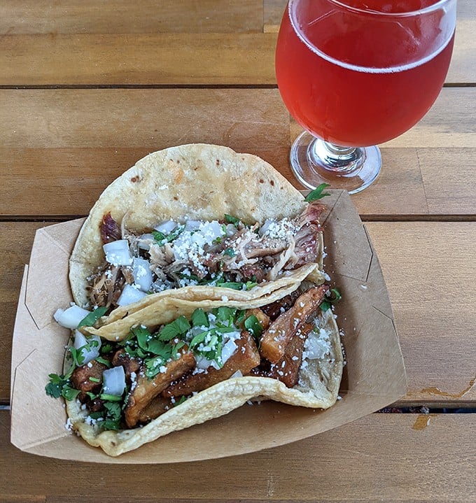 Tacos and craft beer—a match made in Michigan heaven. The cotija cheese sprinkled on top is like the fairy dust of the culinary world.