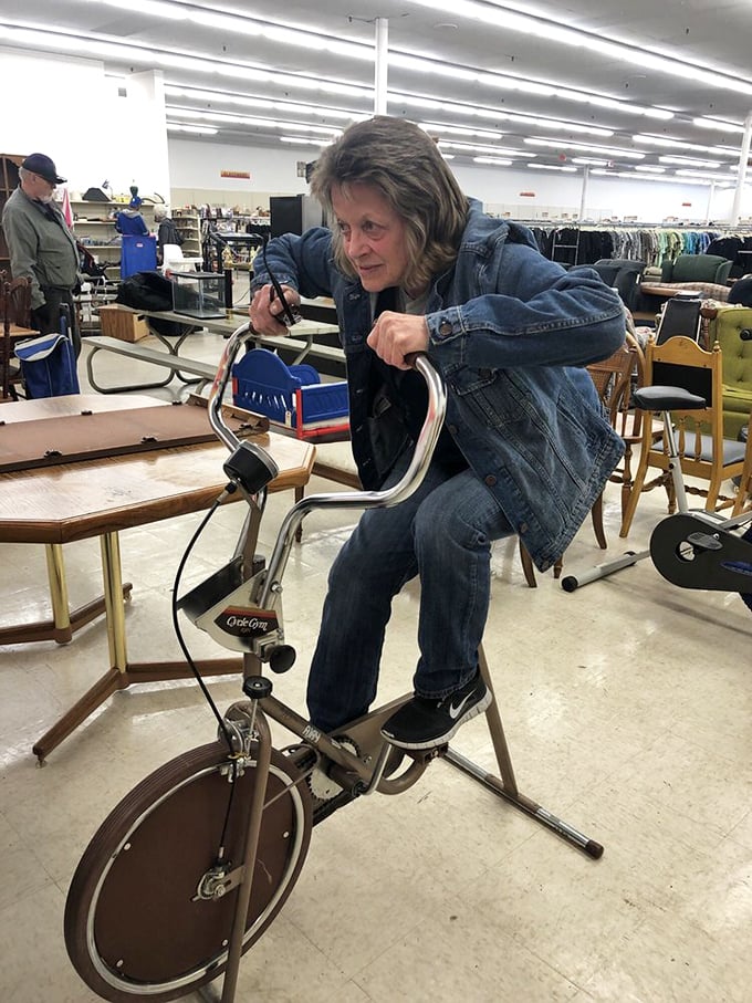 Let me test this out! Vintage exercise equipment finds new life as shoppers imagine transforming spare bedrooms into retro home gyms.