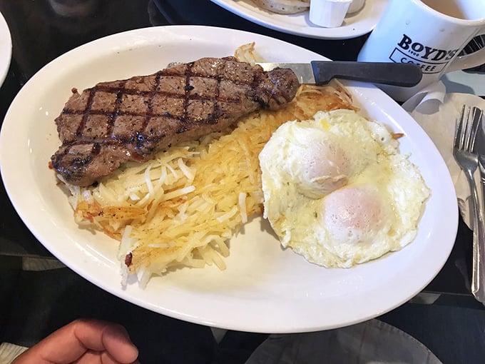 Steak and eggs – the breakfast of champions or the perfect hangover cure? At Hot Rod Diner, it's definitely both.