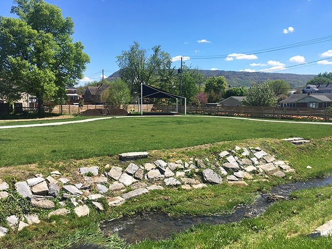 Strasburg Square provides a grassy oasis in the center of town. The perfect spot to contemplate life's big questions or just enjoy an ice cream cone.