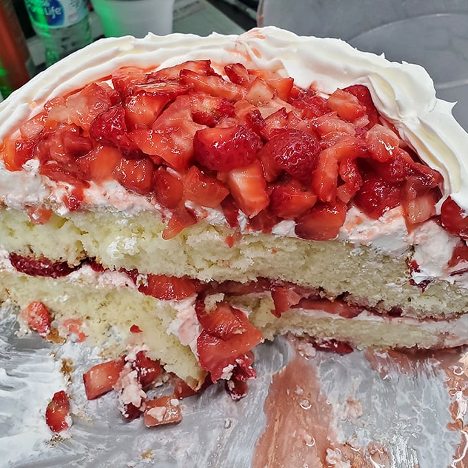 This strawberry shortcake isn't just dessert, it's architecture – layers of sweet rebellion against anyone who says you can't have cake for breakfast.