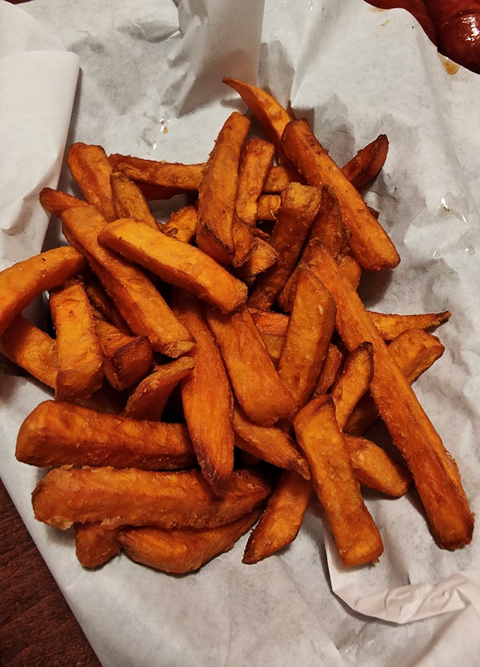 Golden sweet potato fries that prove the perfect side doesn't always come from a potato patch.
