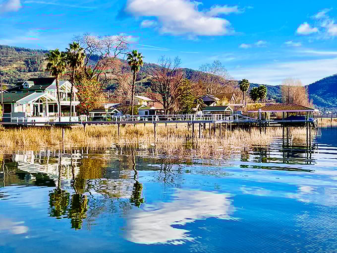 Waterfront homes with private docks where the morning commute involves coffee and fishing poles rather than traffic jams.
