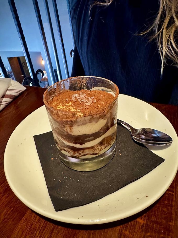 Layers of coffee-soaked goodness in a glass – this tiramisu doesn't just end your meal, it provides closure to your week.