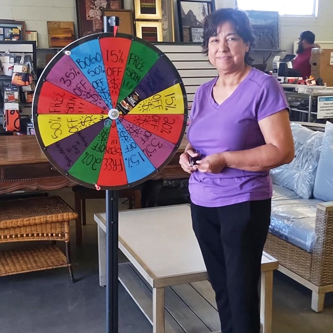 The discount wheel of fortune! Spin for additional savings on already incredible deals—like game shows but with better prizes.