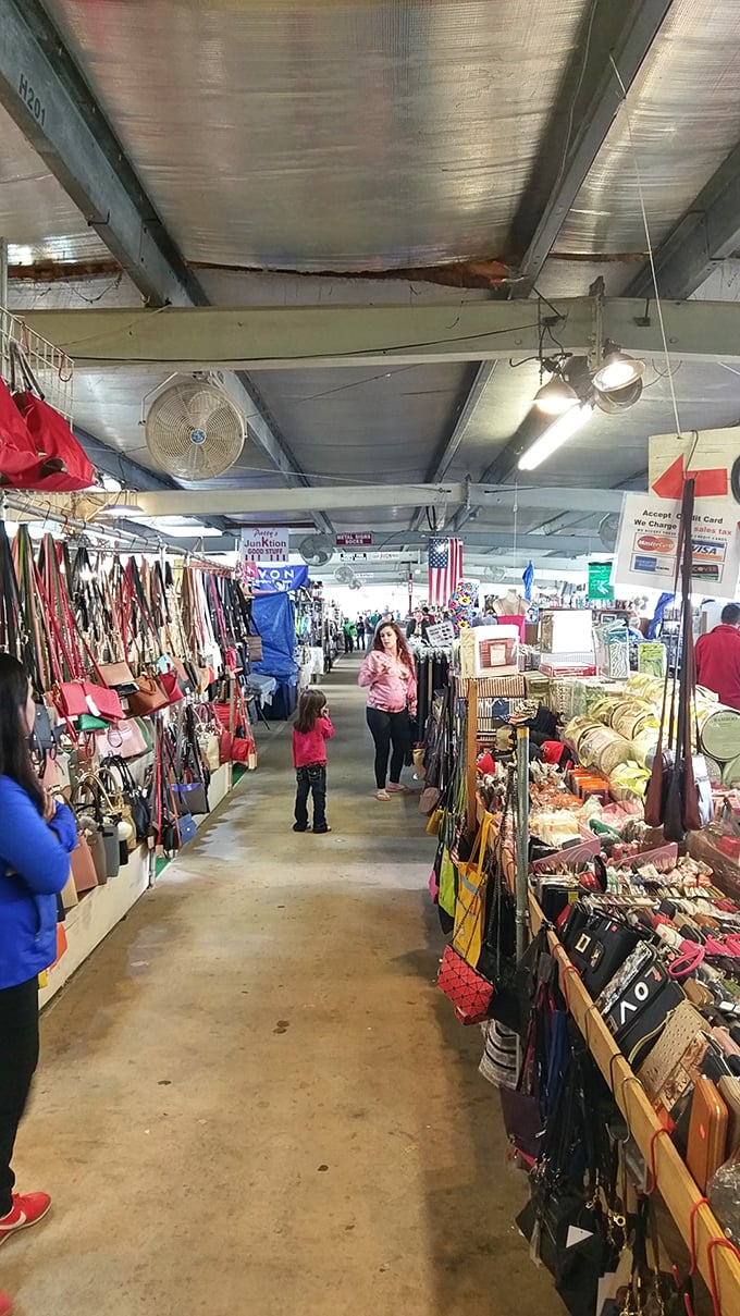 Handbag heaven stretches as far as the eye can see. More purse options than there are Florida retirees, and each one tells a different story.