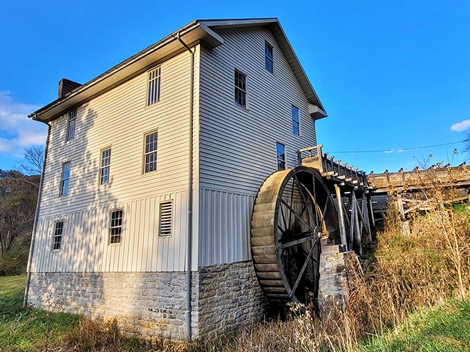White's Mill whispers tales of grain and glory from an era when craftsmanship meant everything.