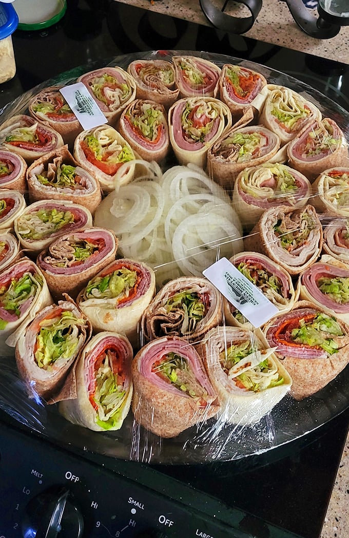 The wrap platter that's launched a thousand road trips. Each spiral contains the perfect balance of meat, cheese, and veggies—a flavor tornado.