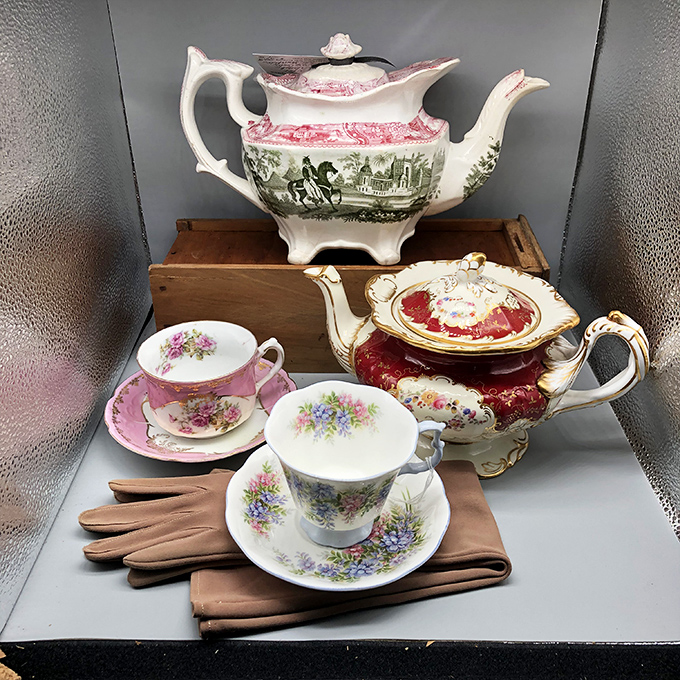 Delicate teacups and ornate teapots that have poured for generations – each chip and gilded edge tells a story of conversations long past.
