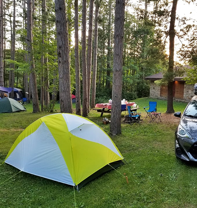Camping among towering pines – where your morning alarm is birdsong and your ceiling is star-studded Pennsylvania sky.