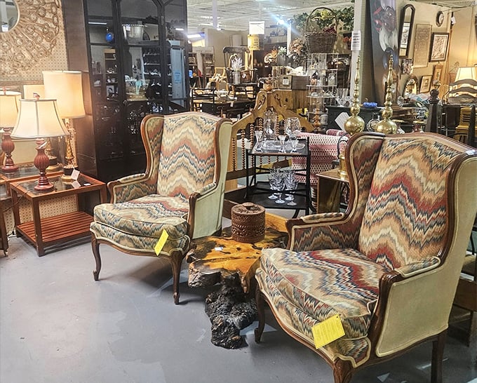 These wingback chairs have heard a thousand conversations and are ready for a thousand more – pattern included at no extra charge.