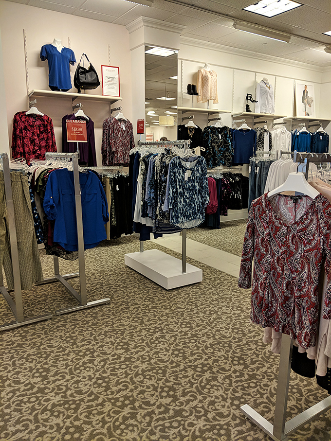 Inside, racks of carefully arranged clothing await their forever homes—each garment a potential story in your wardrobe autobiography.