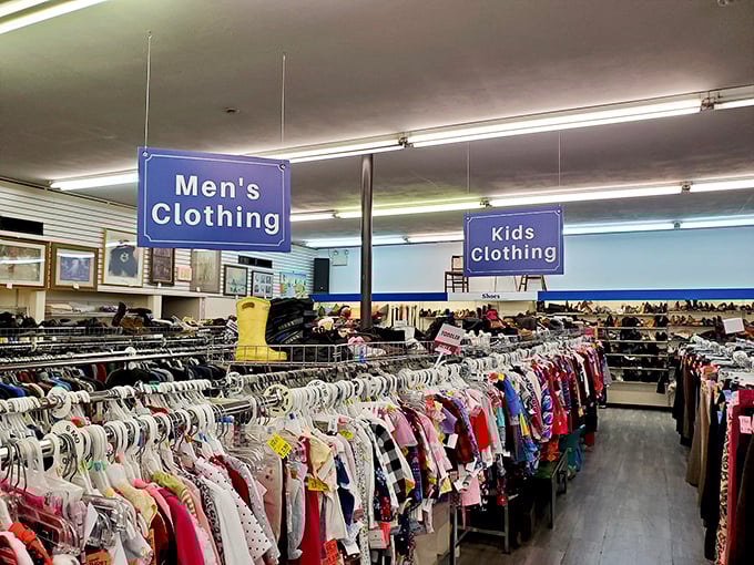 The clothing department rivals small department stores, with clear signage that prevents the dreaded "am I accidentally shopping in kids' clothes?" moment.
