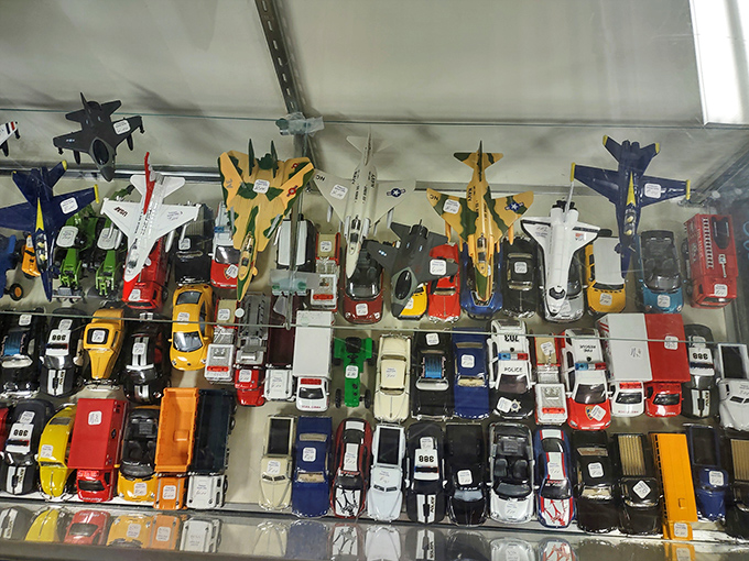 A miniature car collector's dream garage. One person's decluttering mission becomes another's complete vintage automobile collection in one fell swoop.