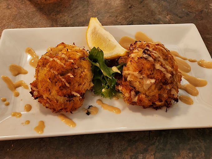These golden-brown crab cakes are what food dreams are made of—almost entirely sweet, succulent crab meat with minimal filler. Maryland would be proud.