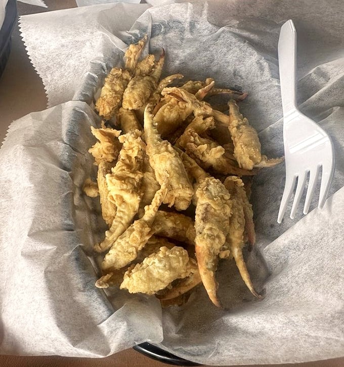 Fried crab claws—the unsung heroes of the seafood world. Like potato chips from the ocean, you'll never stop at just one of these crispy treasures.
