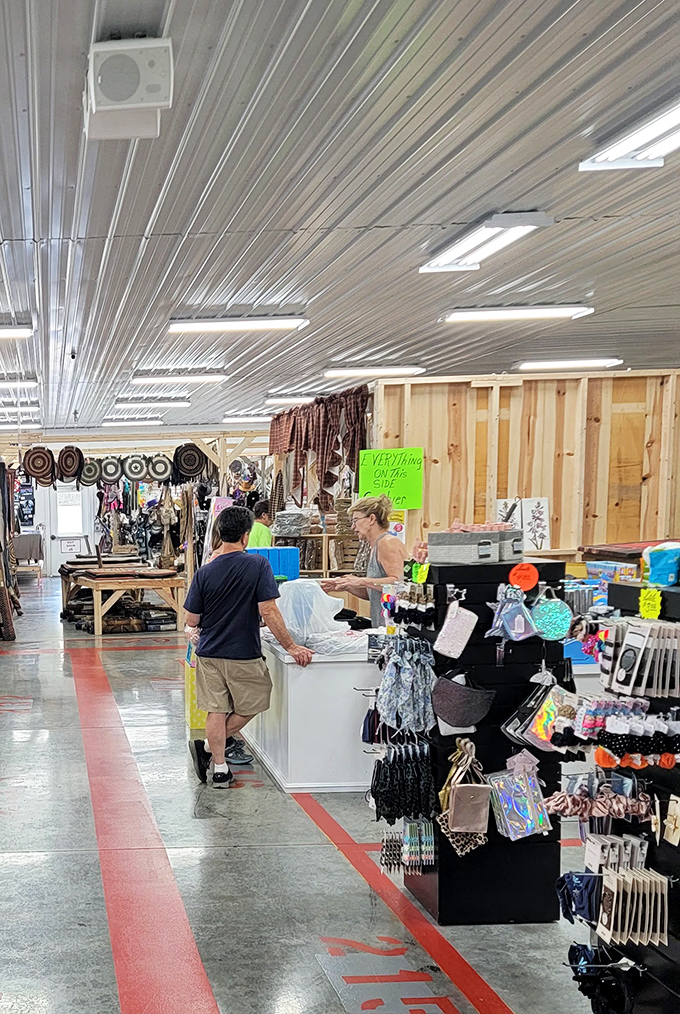 The vendor-shopper dance in action. Notice how neither rushes—they understand this is relationship shopping, not speed dating.