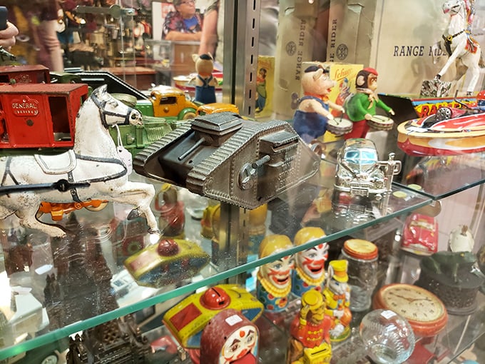 Tiny treasures with enormous character. These vintage figurines and toys are having conversations long after the store closes—I'm convinced of it.