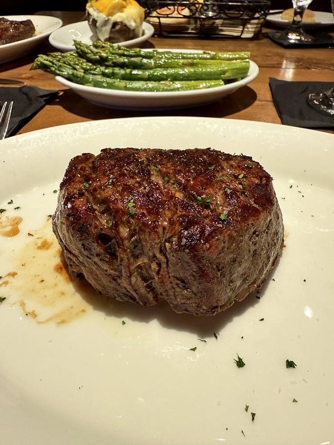 This filet mignon isn't just cooked—it's been treated with the reverence usually reserved for Renaissance paintings or winning lottery tickets.