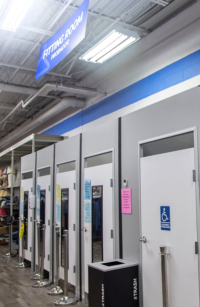 The fitting room area—because "it looked great on the hanger" and "it actually fits me" are two entirely different shopping experiences.