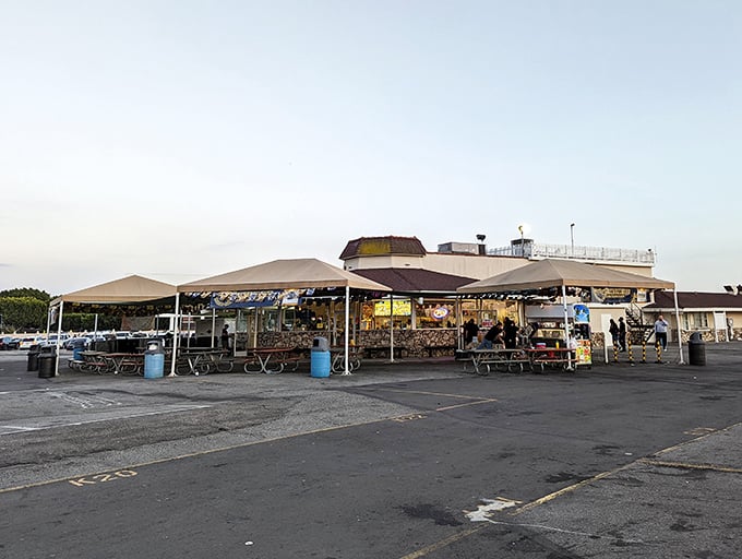 The beating heart of any drive-in experience—a concession stand that's survived decades by knowing exactly what movie-goers crave.