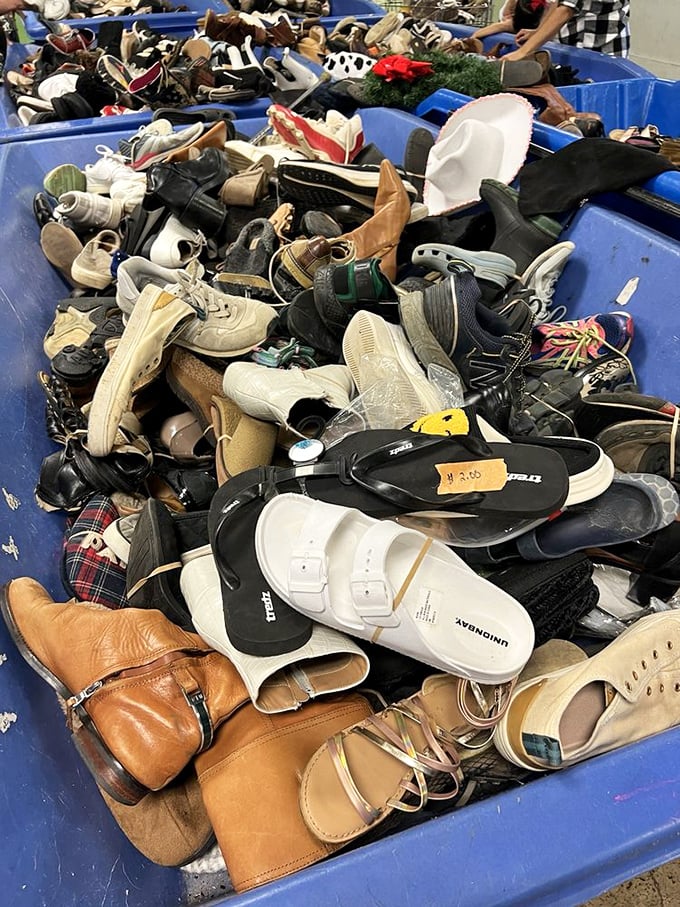 A footwear archaeologist's dream dig site – somewhere in this jumble might be the perfect boots you've been hunting for years.