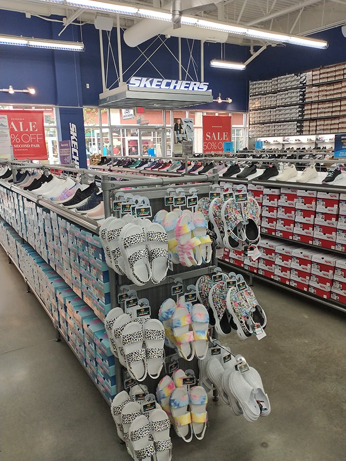 At Skechers, rows upon rows of comfortable footwear await. Your feet might just send you a thank-you note after this shopping stop.
