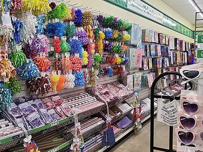 A rainbow explosion of craft possibilities awaits, proving creativity doesn't need a platinum credit card—just imagination and a single greenback.