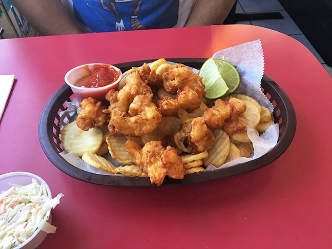 Golden-fried shrimp that snap between your teeth, served with a squeeze of lime that brings the whole Florida experience together on one plate.