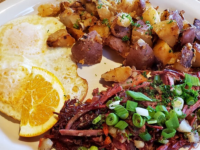 Eggs, potatoes, and corned beef hash—the breakfast trinity that's converted more morning skeptics than all the coffee in Seattle.
