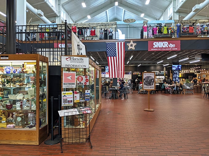 The information booth—command central for first-timers and veterans alike who need directions to the legendary cinnamon rolls.