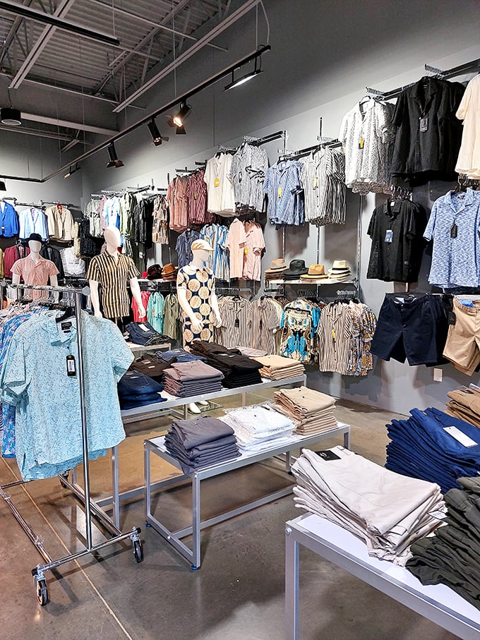 Racks upon racks of possibility—where "I have nothing to wear" meets "I have nowhere to put all these clothes."