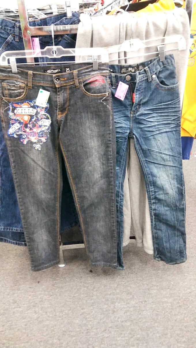 Denim heaven for the patient hunter. That perfect pair of jeans exists here somewhere—already broken in for maximum comfort.