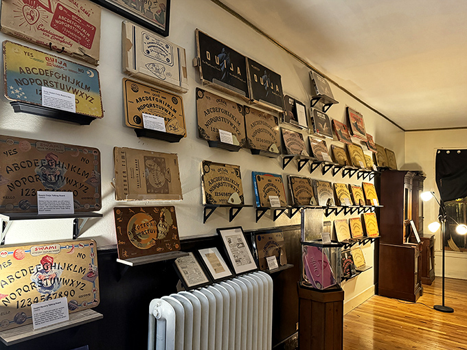 The museum's impressive collection of vintage Ouija boards spans decades of attempts to communicate with the other side.