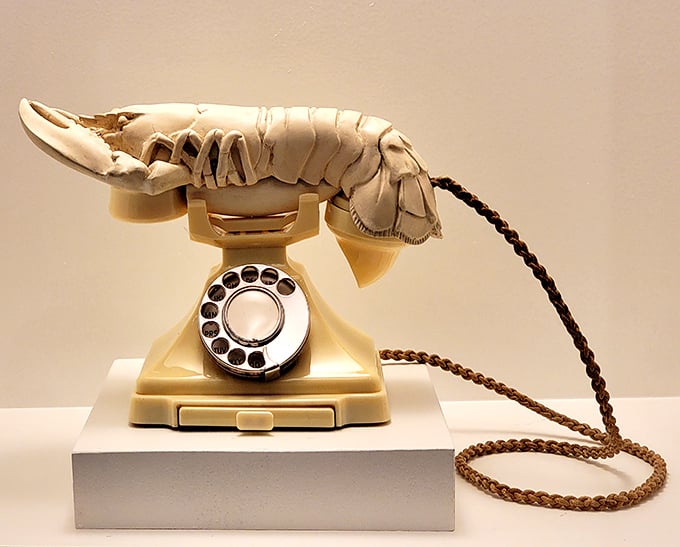 The lobster telephone sits patiently, waiting to make the world's most surreal conference call to nowhere.
