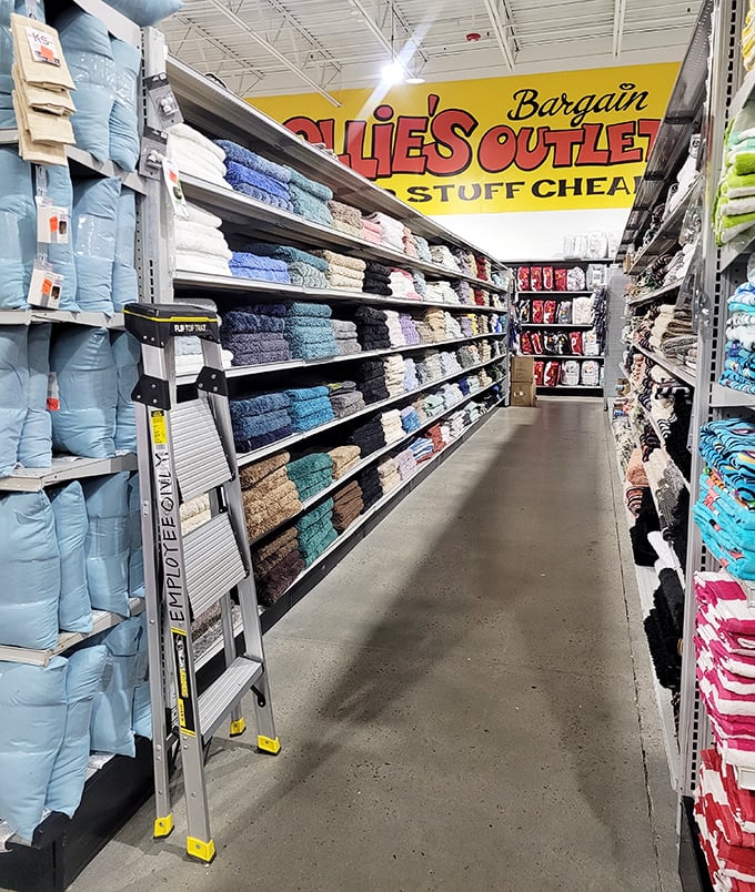 The towel section – where bathroom upgrades and linen closet dreams come true without the department store sticker shock that usually accompanies such luxury.