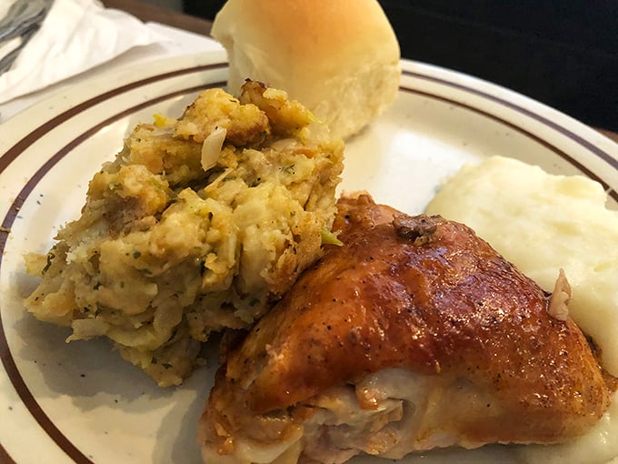 This isn't just stuffing and chicken—it's what Sunday dinner at grandma's house would look like if grandma were a culinary genius.