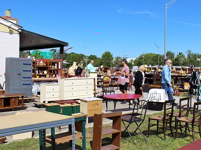 Furniture under the Florida sun, where dressers and tables audition for their next starring role in someone's home.