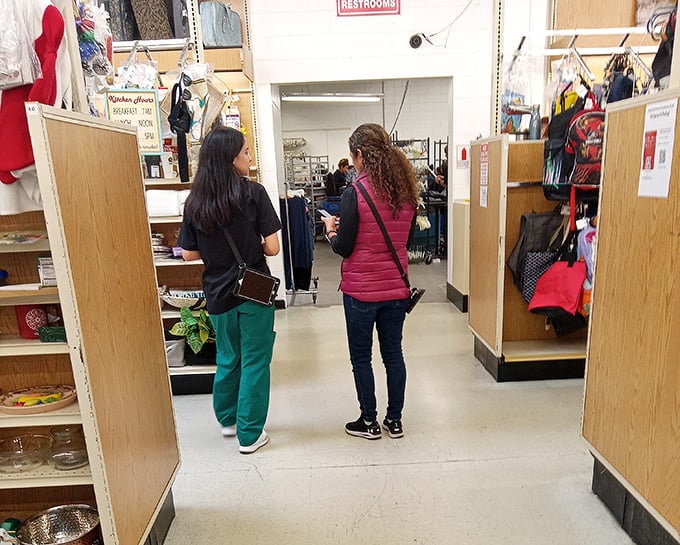 Thrift store explorers navigate the narrow pathways between departments, like archaeologists on the verge of discovering the retail equivalent of King Tut's tomb.
