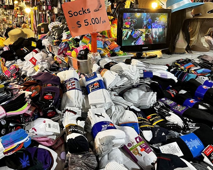Sock heaven! Like a textile rainbow after a retail storm, these pairs wait to warm feet and save wallets simultaneously.