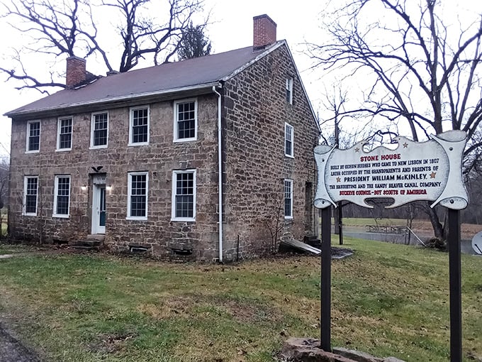 History isn't just preserved here—it's lived in. This stone house has weathered more Ohio winters than most of us have had birthday cakes.