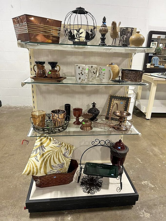 Elegantly displayed home décor items showcase the store's attention to detail—each shelf a carefully arranged collection of potential keepsakes.