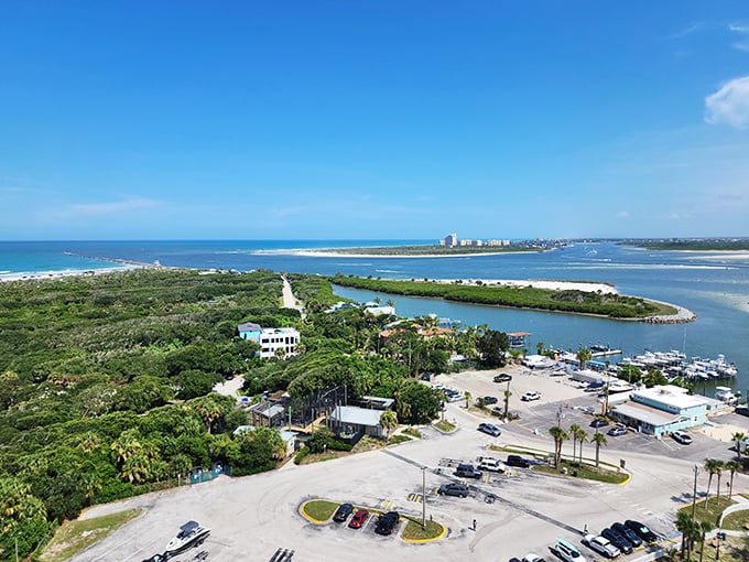 Mother Nature showing off her best side—where the Atlantic meets the Intracoastal Waterway in a geographical handshake that's worth every one of those 203 steps.
