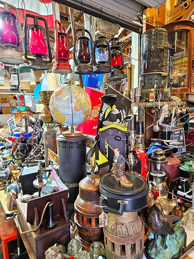 Not your average home decor section—these vintage lanterns and oddities look like props from an Indiana Jones movie waiting to illuminate your adventures.